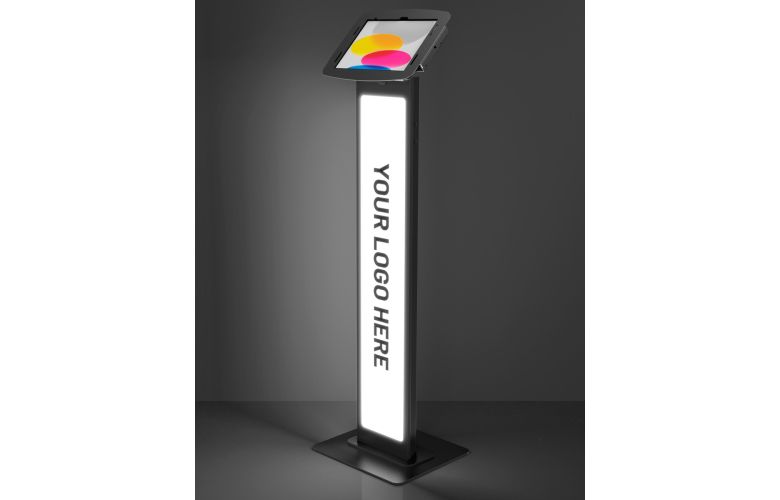 Tablet Floor Stand with Brandable Lightning Panel