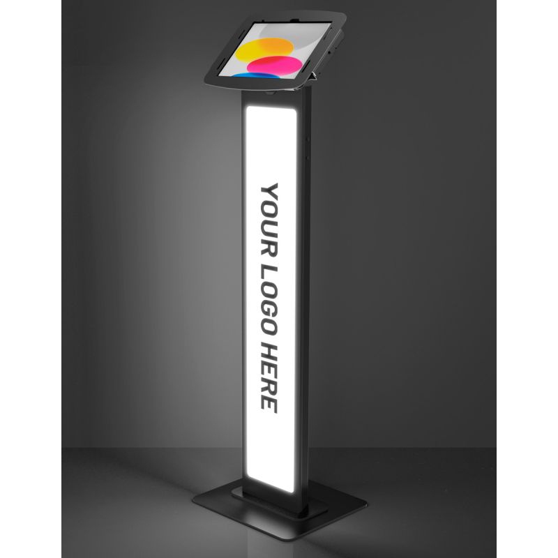 Tablet Floor Stand with Brandable Lightning Panel