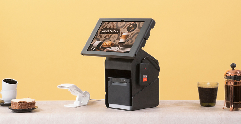 Tablet POS Stand with Printer Mount - Tablet Printer Kiosk